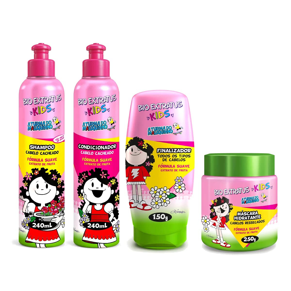 Bio Extratus - Linha Kids (A Turma Do Maluquinho) - Shampoo Cabelo Cacheado 240 Ml Kids (Nutty Boy Gang) Collection - Curly Hair Shampoo 8.11 Fl Oz