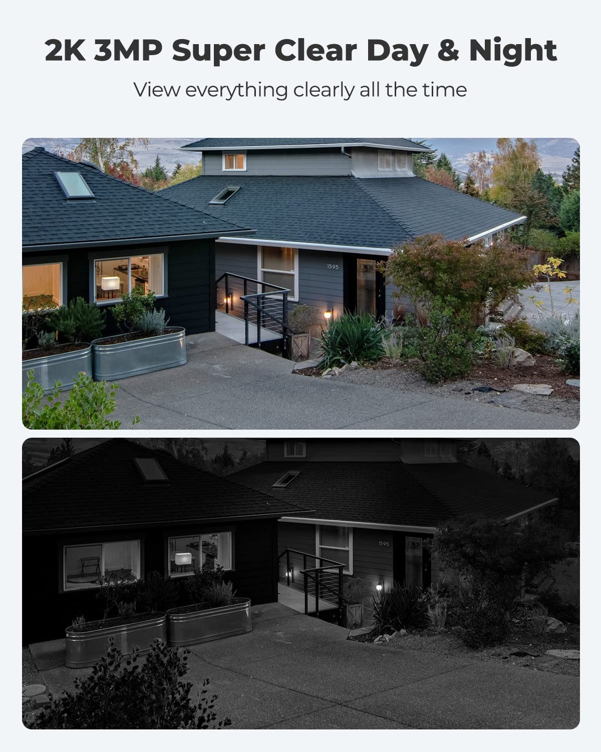 REOLINK 2K Wireless Outdoor Security Camera, Rechargeable Battery-Powered WiFi Camera, 3MP Night Vision, 2-Way Talk, Work with Smart Home/Local SD, Argus Eco 2 Pack Bundle with 2 Solar Panels