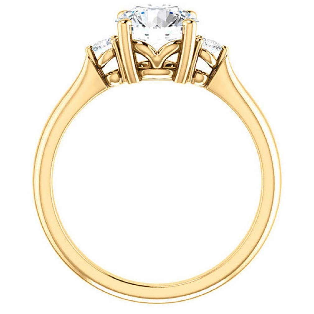 2 CT Solitaire Engagement Rings For Women Moissanite Wedding Ring Sets For Her Handmade Gifts Anniversary Rings 10K/14K/18K Solid Yellow Gold