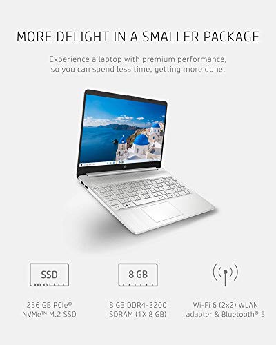 HP 15 Laptop, AMD Ryzen 3 3250U Processor, 8 GB RAM, 256 GB SSD Storage, 15.6-inch HD Micro-Edge Display, Win 10 Home, Long-Lasting Battery, HP Fast Charge, 720p Webcam (15-ef1021nr, 2020) (Renewed)