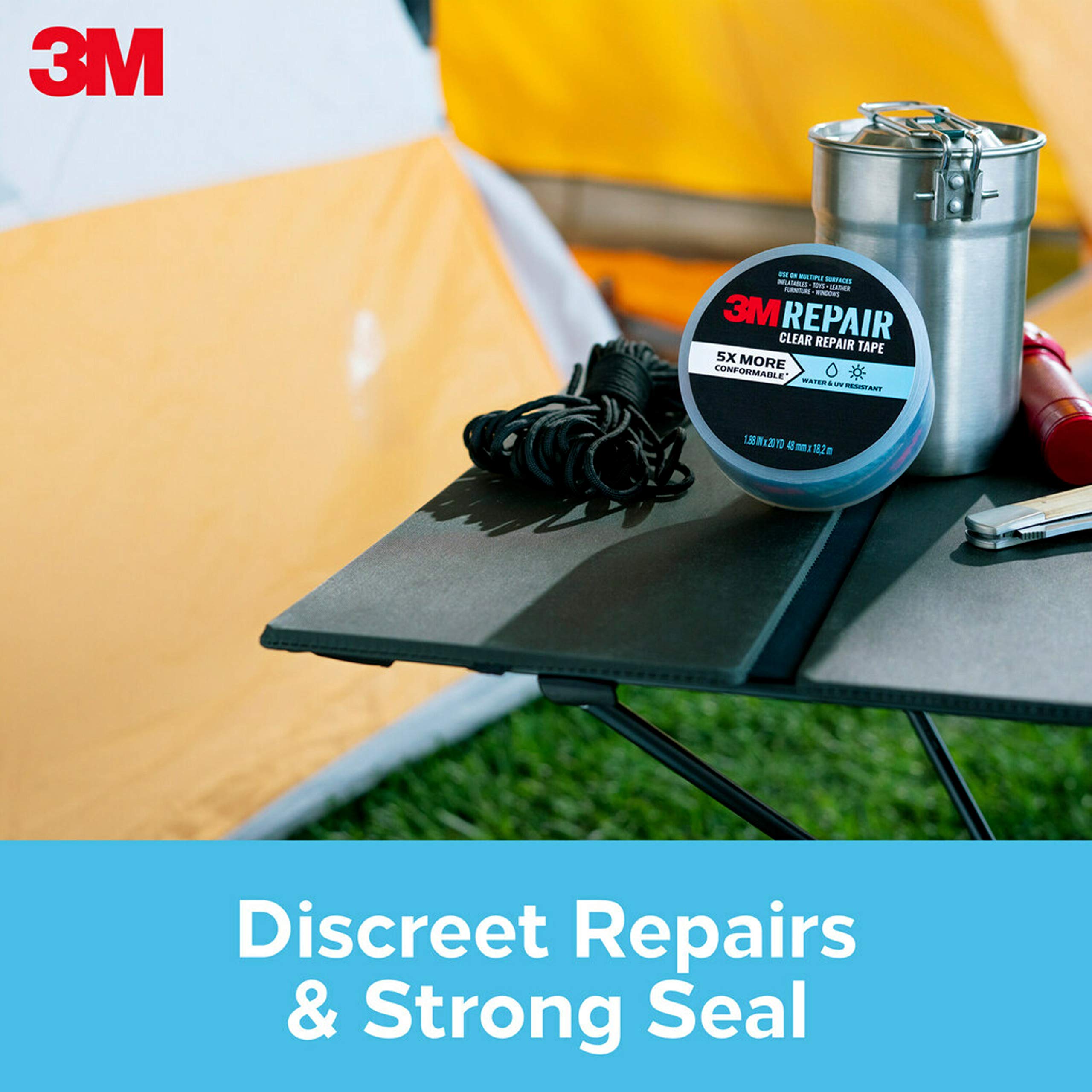 3M Clear Repair Tape, 1.88 inch by 20 yards (Pack of 2)