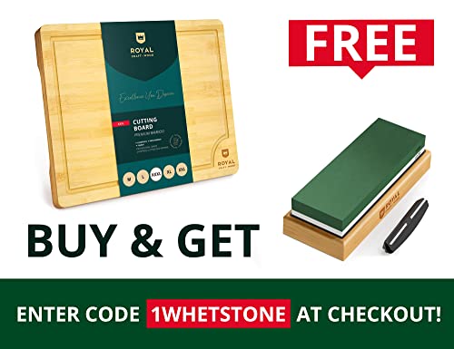 Bamboo Cutting Boards for Kitchen - Kitchen Chopping Board for Meat (Butcher Block) Cheese and Vegetables | Wooden Cutting Board Heavy Duty Serving Tray with Handles (XXXL, 24" x 18")