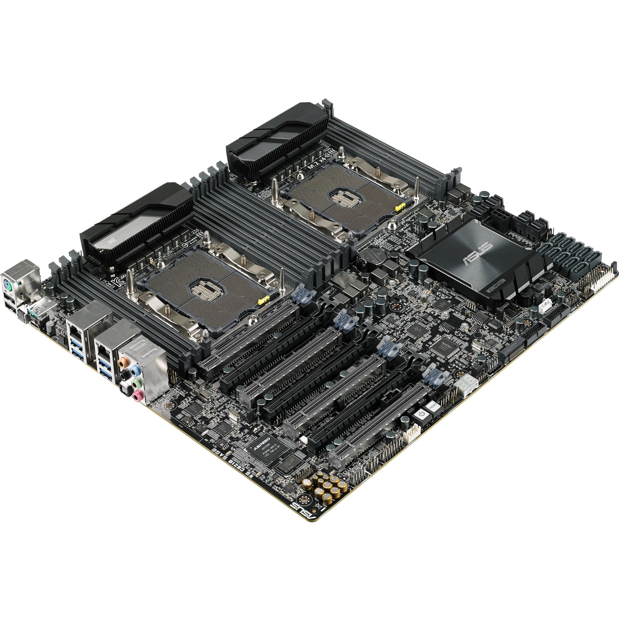 ASUS WS C621E Sage Extreme Power Intel® Xeon® Processor Workstation Motherboard for Two-way XEON CPU performance, with U.2, M.2 connectors, dual Gb LAN, USB 3.1 Type-C & Type-A, 10 x SATA 6Gb/s ports