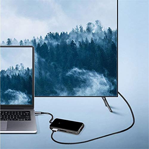 ZPLJ High-Speed USB C Adapter Expansion Dock Station 8 in-1 USB C Hub with Ethernet Port 4K HDMI PD Charging 3 USB 3.0 Ports Support SD TF Card Reader Compatible Portable