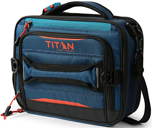Arctic Zone Titan Deep Freeze Fridge Cold Expandable Insulated Horizontal Lunch Pack with 2X 250g High Performance Ice Walls, Blue