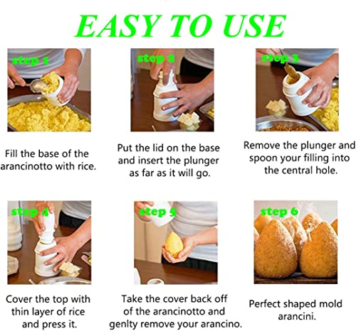 Arancini Maker Mold,160 Grams DIY Rice Ball Mold,Multipurpose Rice Ball Maker Shake,Homemade Stuffed Meat Point Ball for Kitchen Sushi Tool (Round)