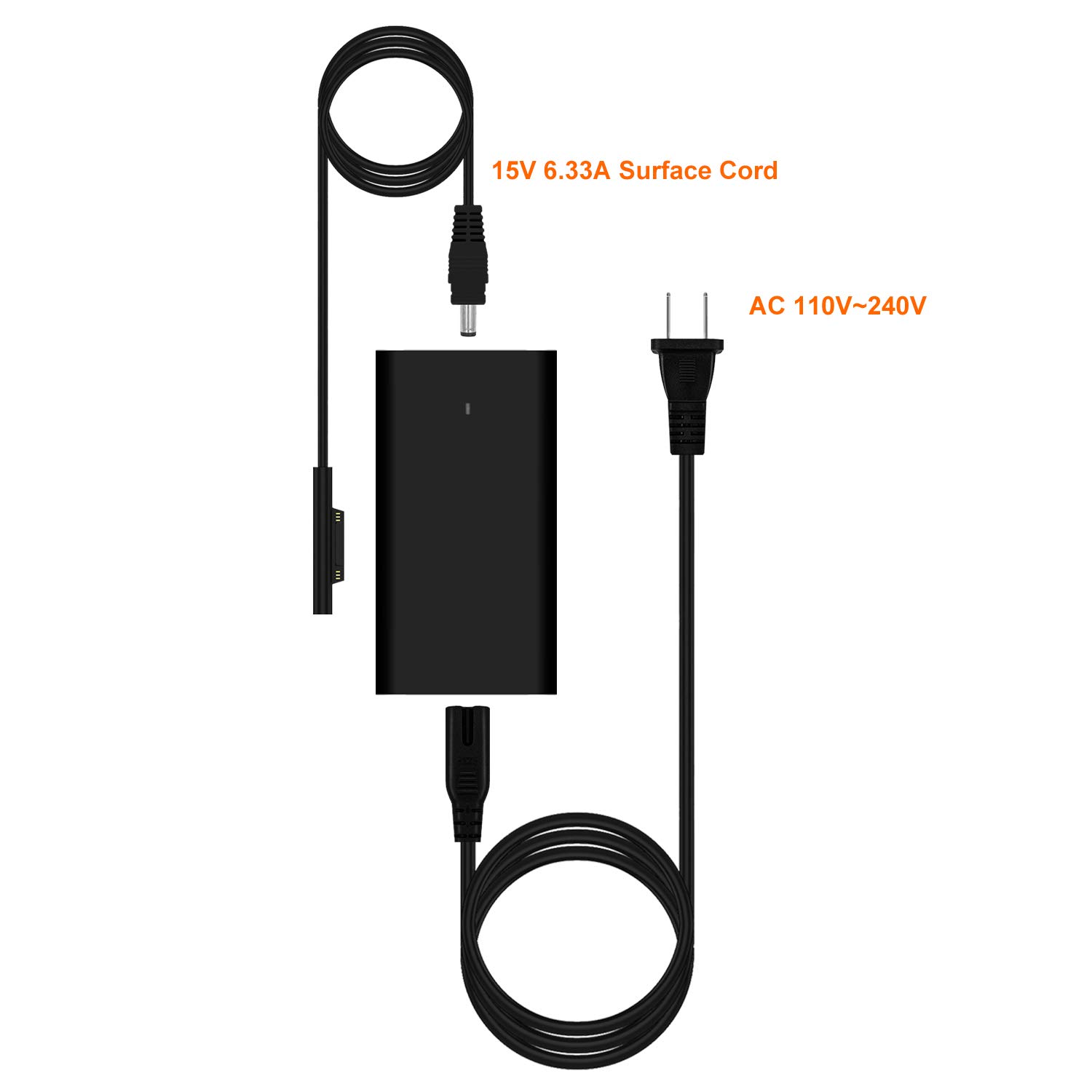BatPower High Power Delivery Slim 120W Surface Charger Compatible with Microsoft Surface Book Laptop 4 3 2 1 Surface Pro 9 8 X 7 6 5 4 3 Go Power Supply 102W Adapter with Dual USB Quick Charge 3.0