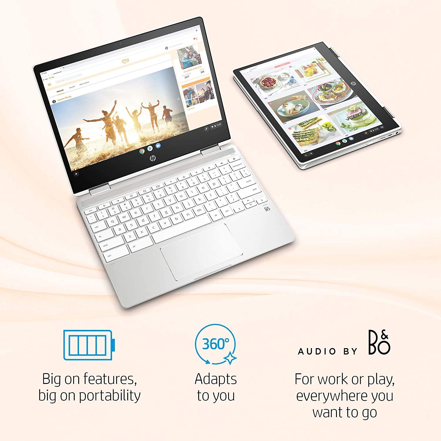 hp Chromebook x360 12-H0010 2-in1 Laptop Computer Intel Celeron N4000 up to 2.6GHz 4GB DDR4 RAM 32GB eMMC 12inch HD 2-in-1 Touchscreen BO Audio (Renewed)