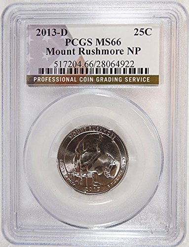 2013 D 25c Mount Rushmore NP Quarter PCGS MS 66 Flag Label Holder