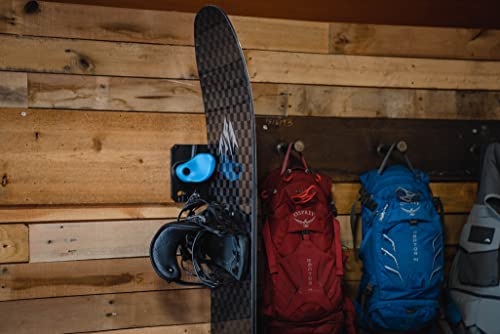 Gravity Grabber - Ultimate Ski + Snowboard Wall Storage Rack | Save Your Rocker, Tips, and Tails | Damage-Free Ski/Snowboard Storage Rack | Fits any Ski or Snowboard | Ski/Board Wall Storage (Cyan, 1)