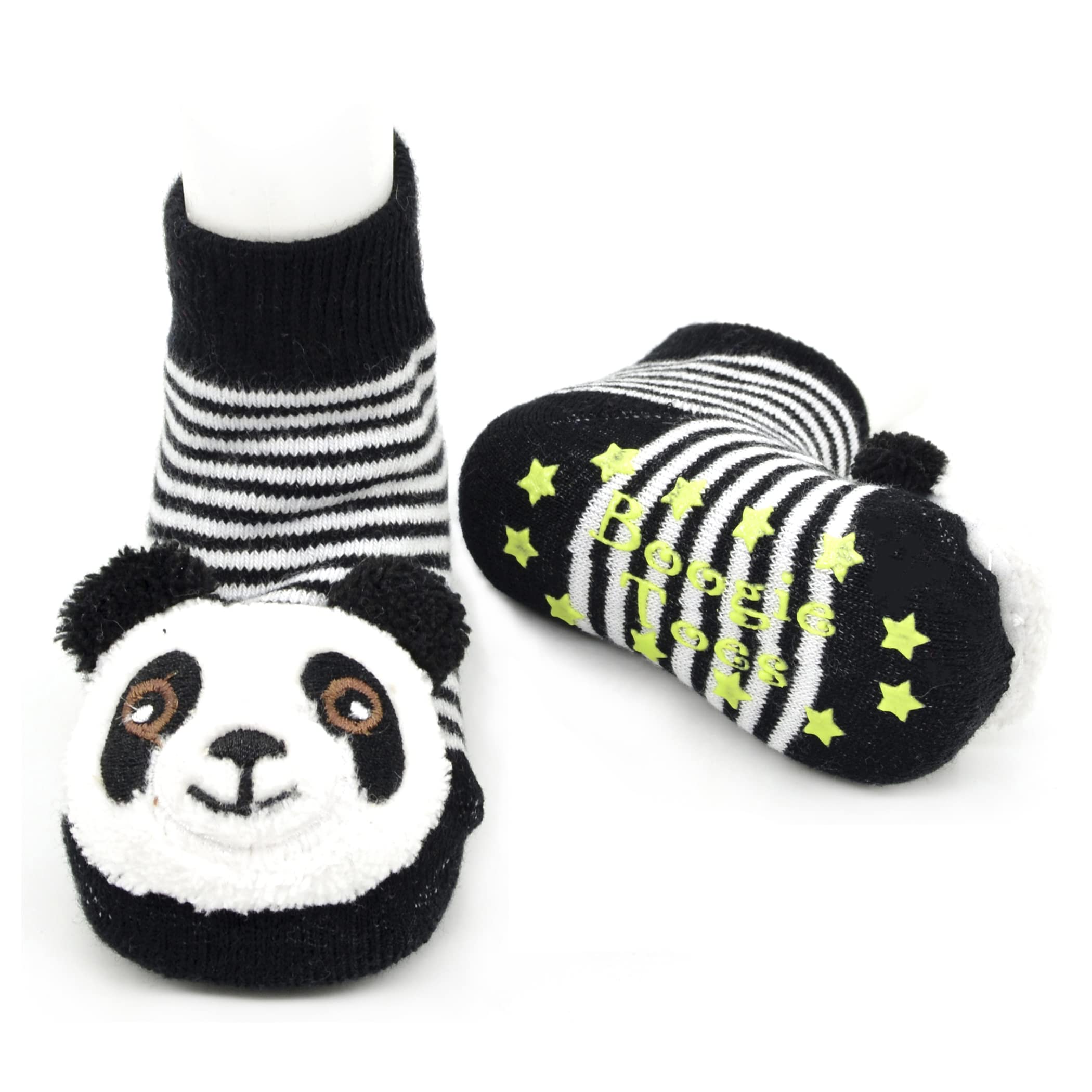Piero Liventi Panda Boogie Toes Rattle Sock, 1 Pair (0-1Y) Rattles Foot Finder, Rattle Sock Baby Toddler Toy, Present Gift for Newborn Infant Babies Boy Girl Bebe