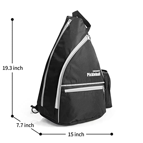 Mangrove Pickleball Bag, Men's & Women's Pickleball Backpack, Adjustable Sling Bag with Fence Hook/Upgraded Capacity/Safety Pocket/Water Bottle Holder - 2020 Design Pickle Ball Paddle Bag (Black)
