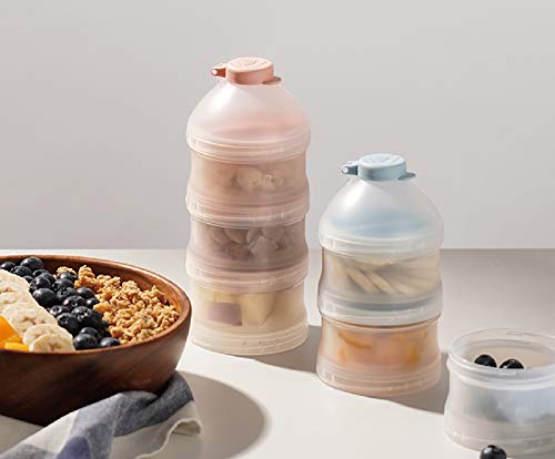 Simba Twist-Lock Stackable Milk Powder Formula Dispenser and Snack Storage Containers, Pink (BPA Free)