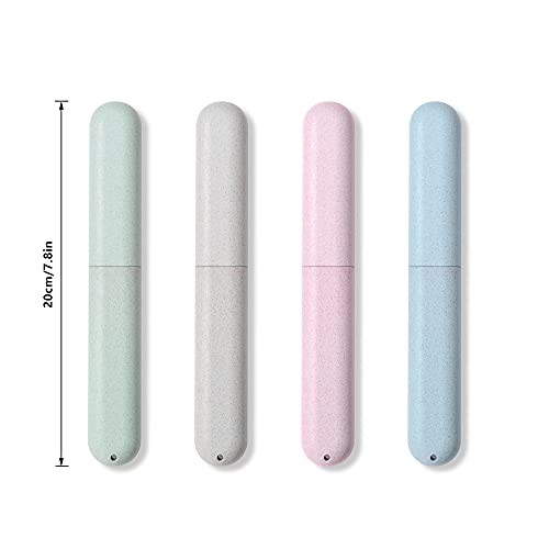 LOVEWEE 2 Pcs Travel Toothbrush Case Box Plastic Portable Toothbrush Holder for Travel, Business, Home, Camping, School (Yellow)