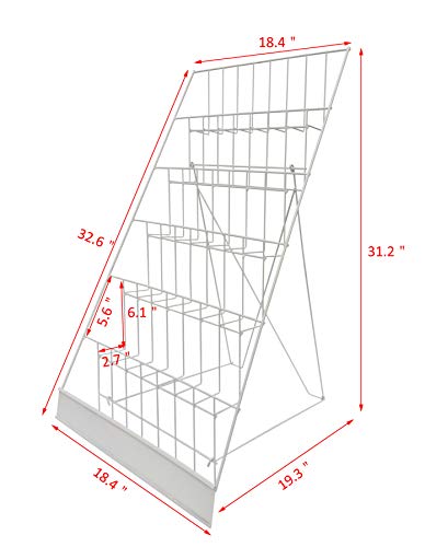 FixtureDisplaysÂŽ 6-Tier White 18" Wide Wire Tabletop Display Rack Greeting Card Rack Book CD DVD Stand Tile Sample Literature Countertop Showcase 119352-WHT