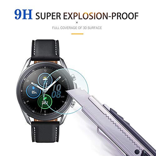 Suoman 4-Pack for Samsung Galaxy Watch 3 45mm Screen Protector, Tempered Glass Screen Protector for Galaxy Watch 3 45mm (2020)[Anti-Scratch] [2.5D 9H Hardness]