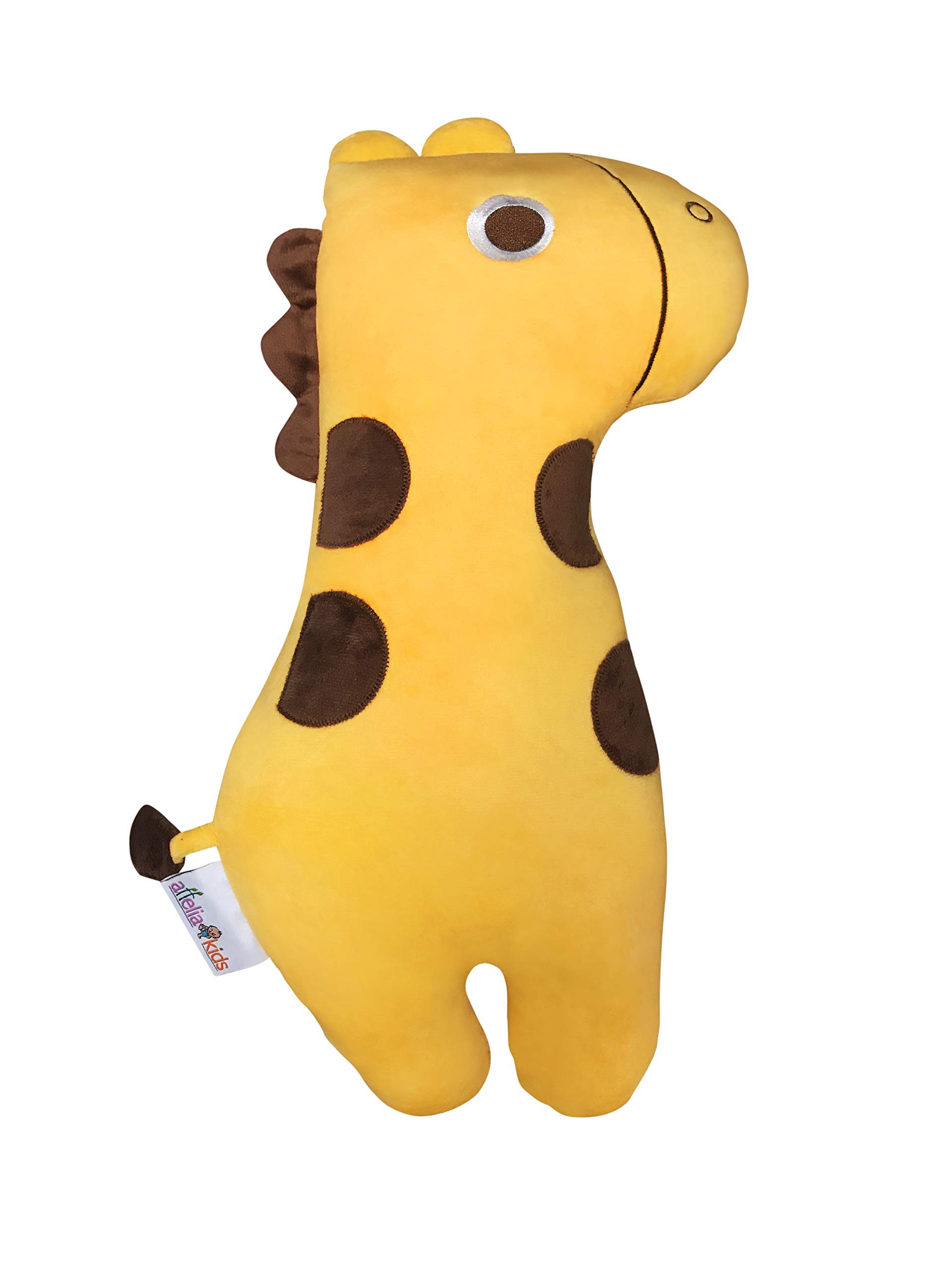 Attelia Kids Car Seat Belt Pillow for Kids, Neck Support Pillow Adjustable Seat Strap Shoulder Pads Road Trip Pillow Seatbelt Buddy (Yellow Giraffe R)