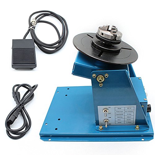 3 Jaw Rotary Welding Positioner Turntable Table Mini Lathe Chuck 110V 2.5" Worktable Welder Positioner Turntable Machine