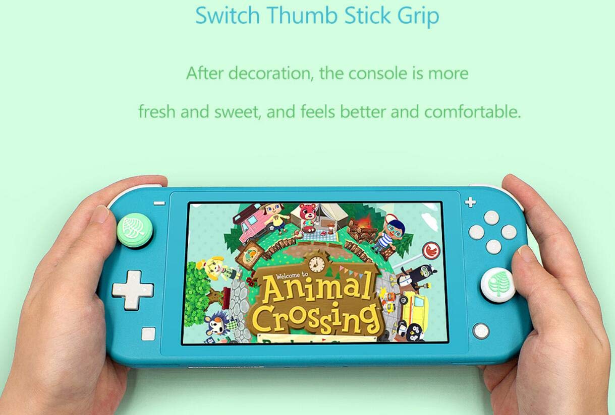 6PCS Silicone Cute Thumb Grip Caps Cover Ergonomic Joystick Caps Analog Thumb Stick Caps for Switch NS Joy Con/Switch Lite Controller-Leaves