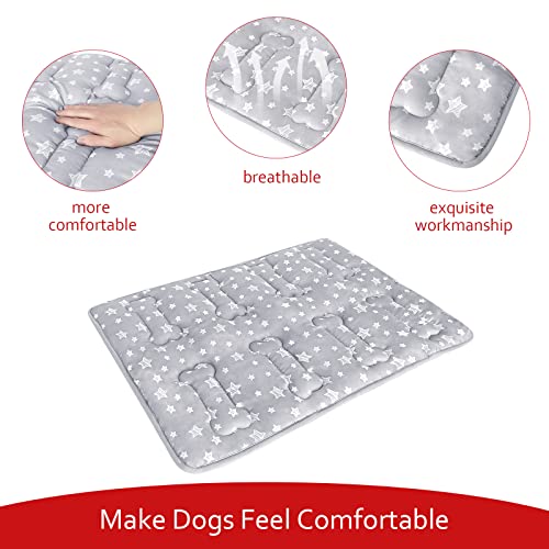 Dog Crate Mat (36" X 23"), Soft Dog Bed Mat with Cute Stars, Personalized Dog Crate Pad, Anti-Slip Bottom, Machine Washable Kennel Pad