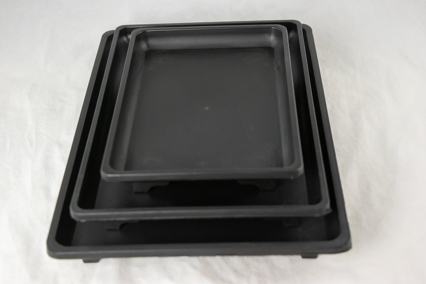 3 Mix Rectangular Black Plastic Humidity/Drip Tray for Bonsai Tree and House Indoor Plants 7", 9" & 10.5"