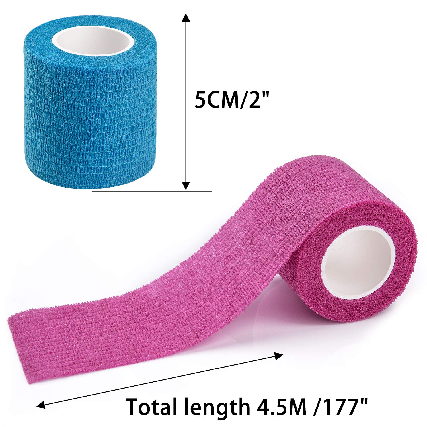 14 PCS Self Adhesive Bandage Wrap & Color Athletic Tape, Self Adherent StretchTape for Wrist, Ankle, Wrist Tape Baseball 2 Inch X 4.92Yard Per Roll.