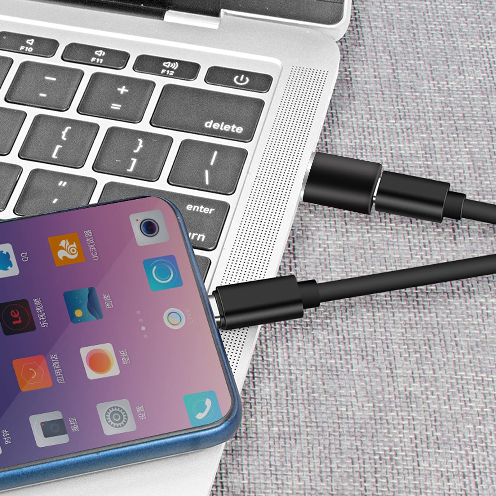 EBEETECH 3 Pack 3.5MM Female Audio to USB C Male Adapter, USB C Female to USB Male Adapter, USB Female to USB C Male Adapter Compatible with MAC USB C Devices, Earphones, Speaker