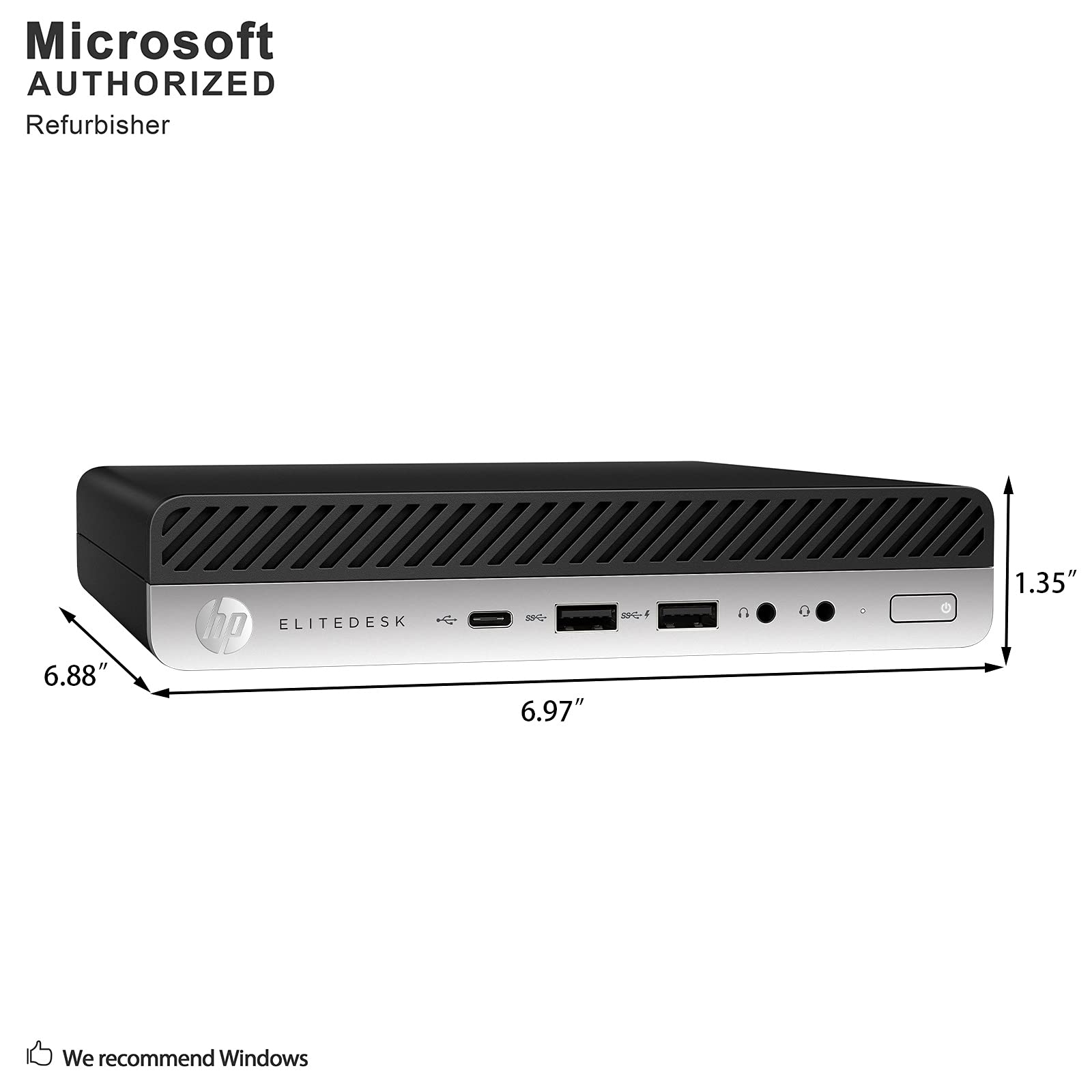 HP EliteDesk 800 G3 Desktop Mini, Intel Quad Core i7-6700 3.4GHz, 8GB DDR4, M.2 256GB SSD, WiFi, BT, Windows 10 Pro 64 Language Supports En/Sp/Fr