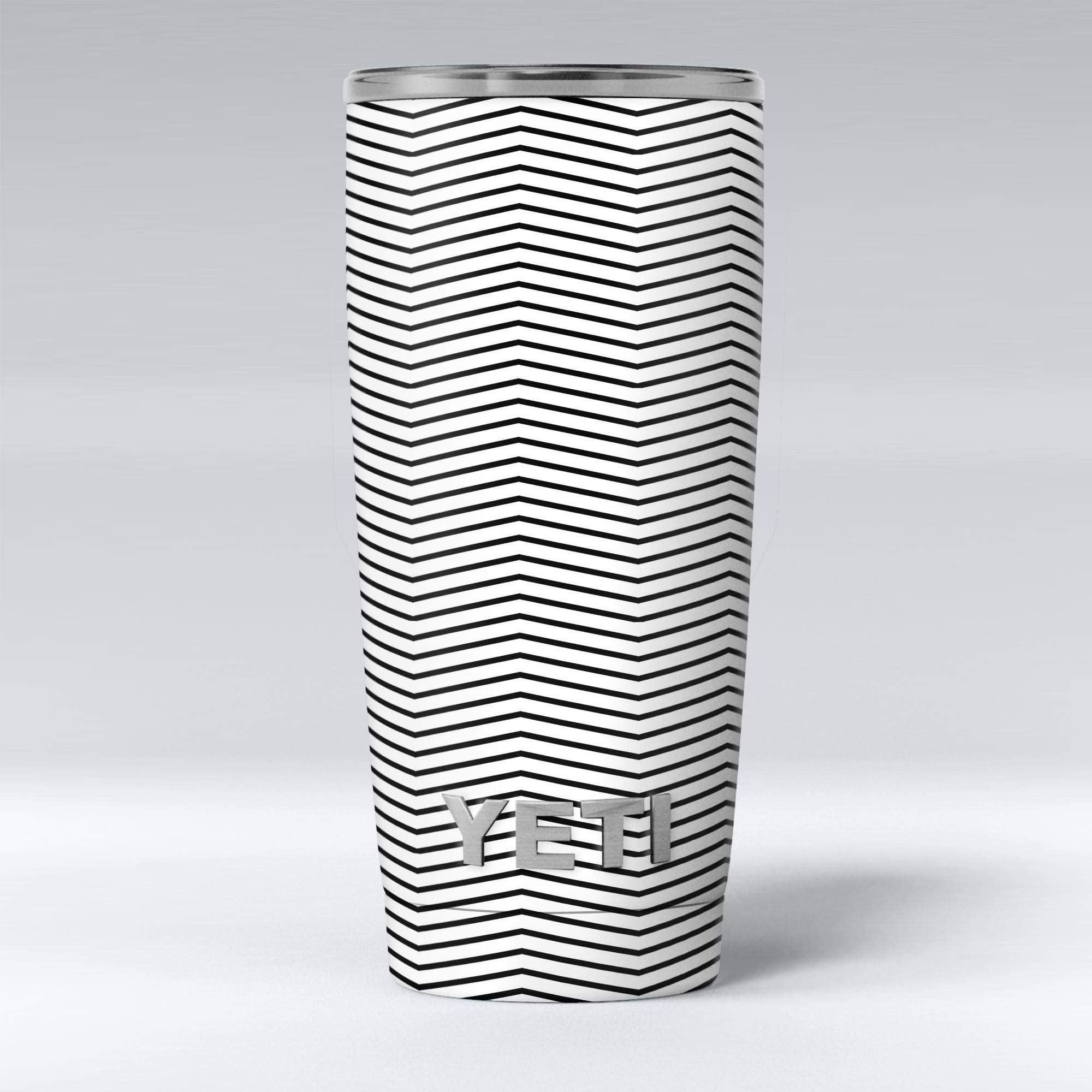 Design Skinz The Slate Black Chevron Pattern with Clear Backing - Skin Decal Vinyl Wrap Kit Compatible with The Yeti Rambler Cooler Tumbler Cups