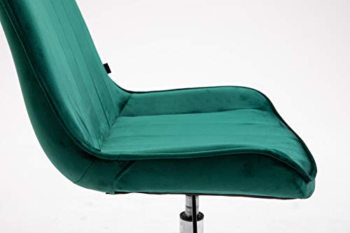 Cherry Tree Furniture Cala Pine Green Colour Velvet Fabric Desk Chair Swivel Chair with Chrome Base