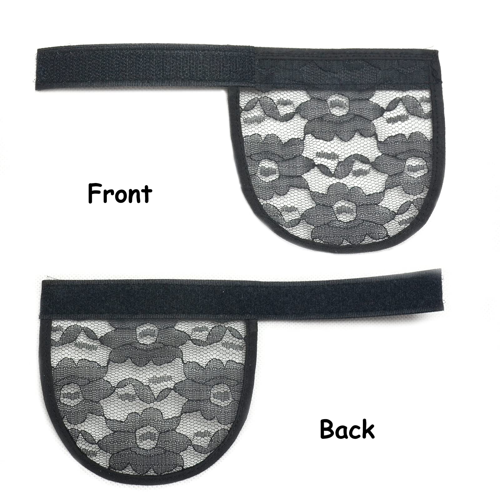 Luwigs Magic Buckle Lace Base for Ponytail with Combs 3pcs 4x4 inch Lace Ponytail Net with Magic Buckle Hair Accessory Ponytail Weaving (3pcs, Black)