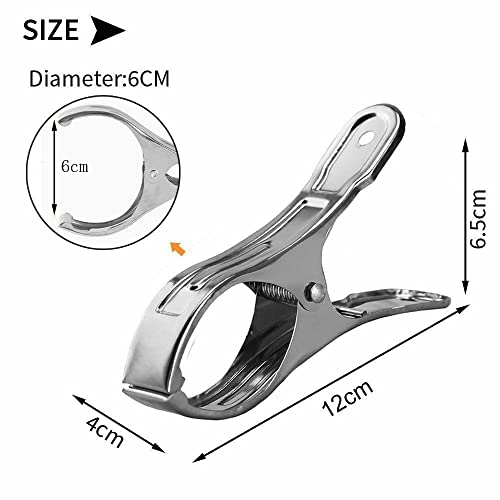 6pcs Stainless Steel Large Beach Towel Clips Clothespins Clothes Pegs Clothes Hanger Clamp Storage Organization Clip Hanger