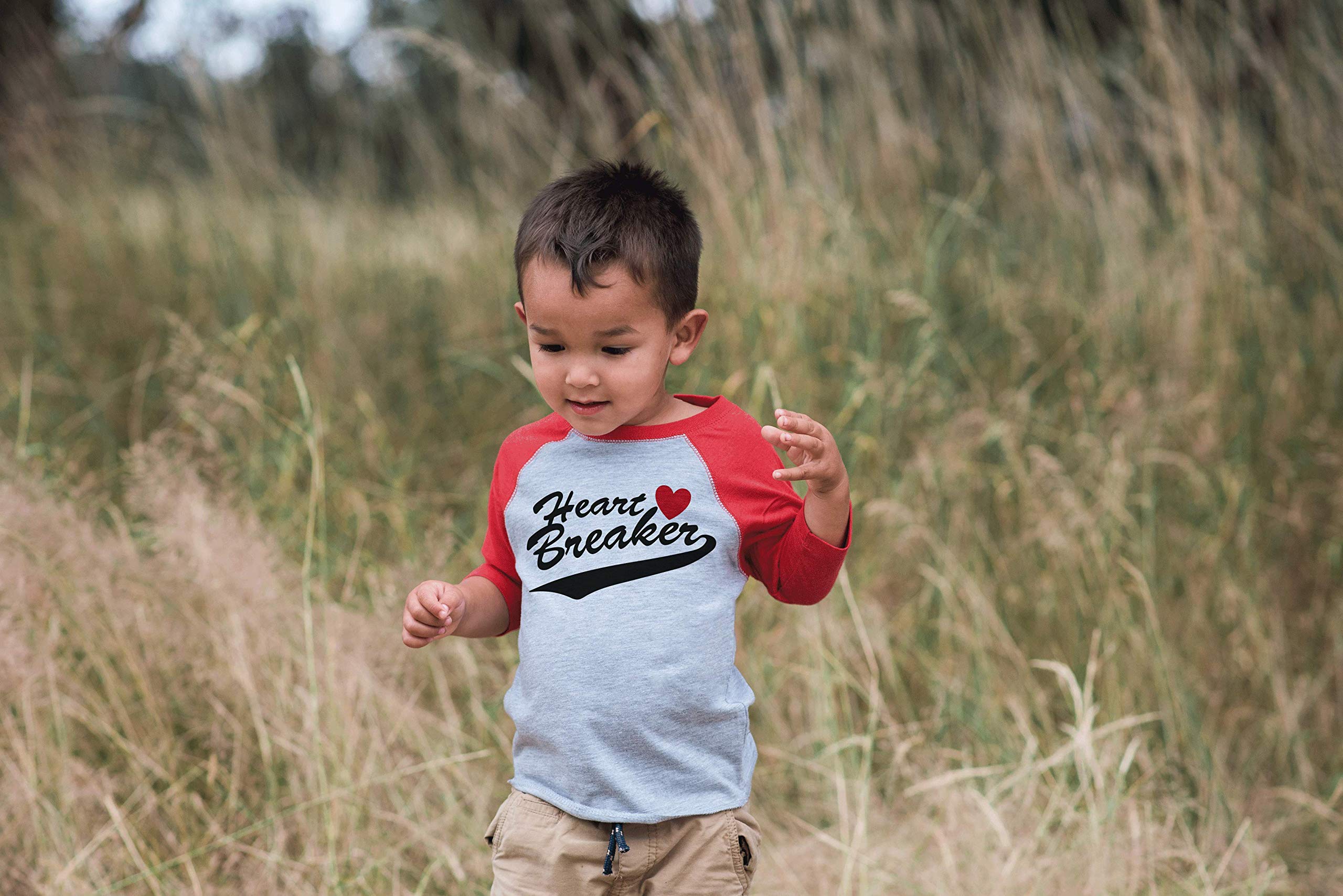 7 ate 9 Apparel Kids Heart Breaker Happy Valentine's Day 2T Red Raglan