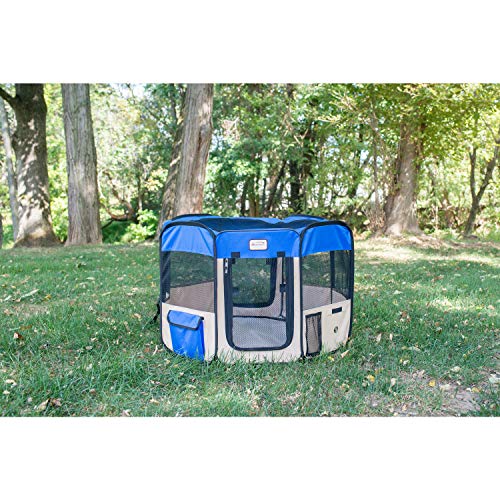 Armarkat PP001B Blue and Beige Portable Playpen