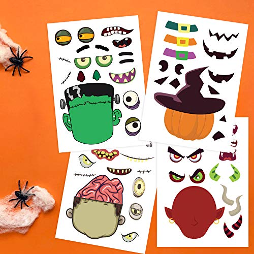 Halloween Stickers Crafts for Kids - Pumpkin Zombie Mummy - Party Games Favors Supplies Decorations 24Ct