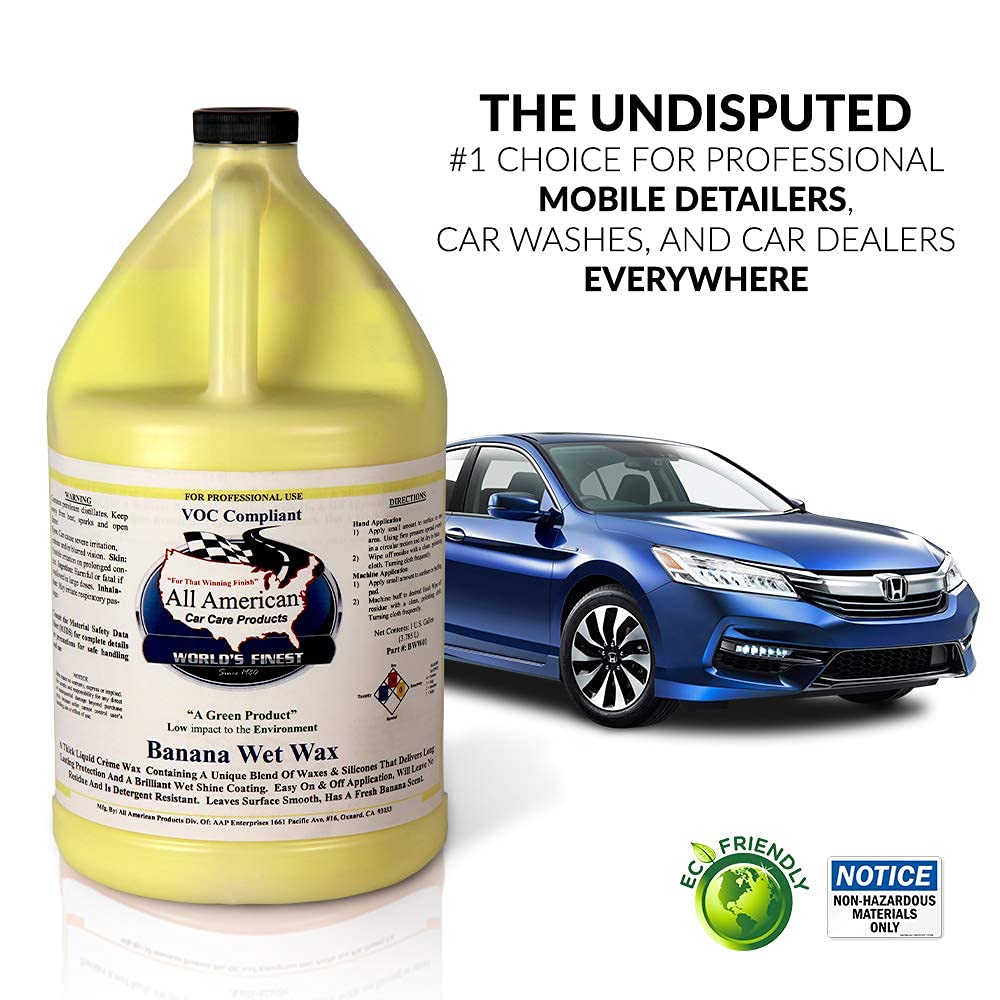 All American Car Care Products Banana Wax - Premium Synthetic Long Lasting Automotive Wax (1 Gallon)