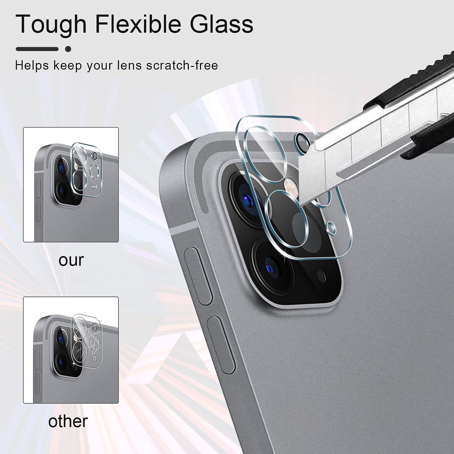 PULEN (2 Packs) for iPad Pro 12.9 2020/2021/2022 Screen Protector,HD Clear 9H Hardness Tempered Glass Compatible with Apple Pencil and Face ID (12.9 Inch)