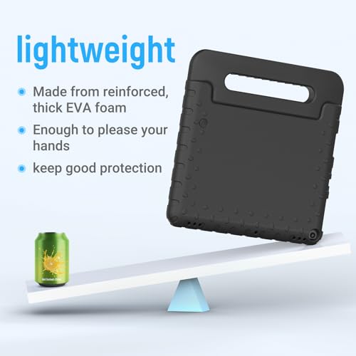 Bolete Case for Onn 10.1 Tablet Pro Model 100003562 (2020 Release), Kids 10.1 Inch Android Tablet Onn 10.1 Pro Case with Handle EVA Foam Shockproof Washable Cover for Adults, Children - Black