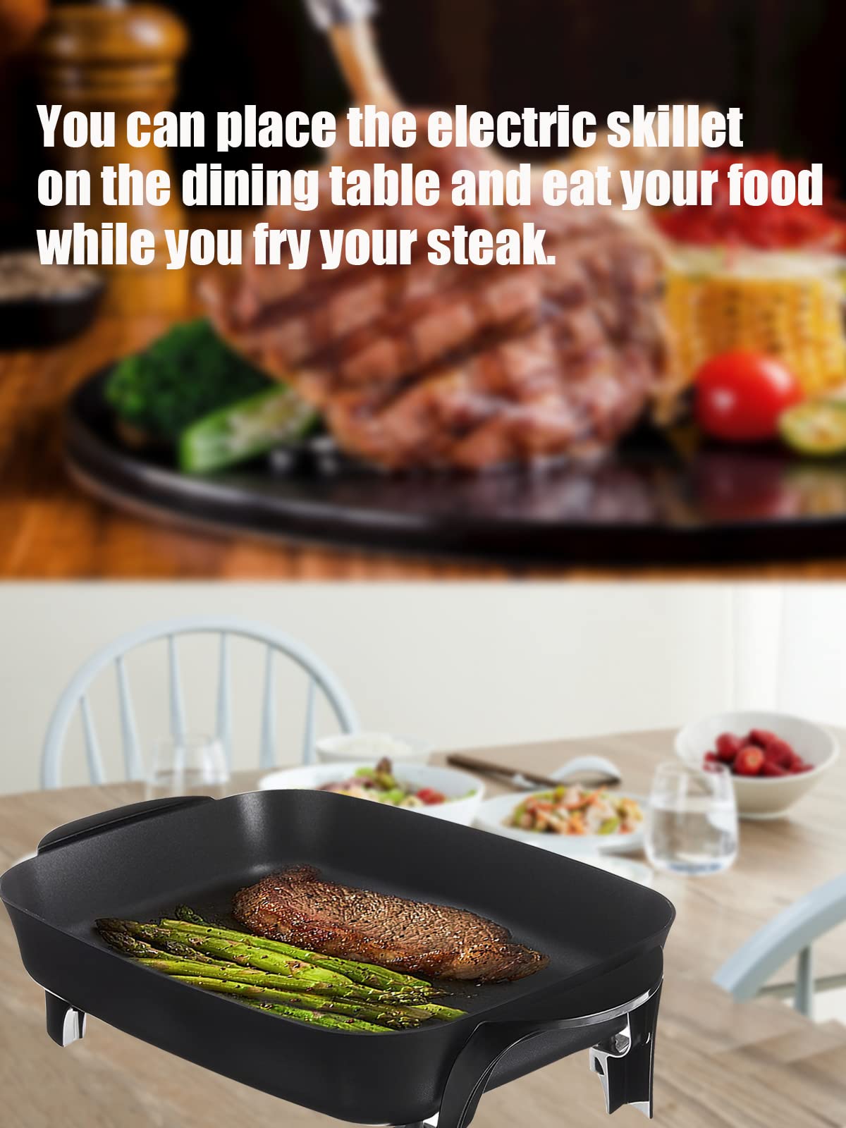 16 inch Nonstick Electric Skillet - Roasts, fries, grills, stews, bakes, and makes one-dish meals.