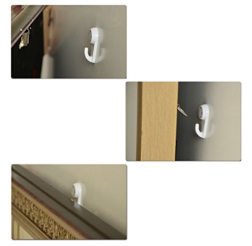 AKOAK 20 Pieces 2" Bearing Up to 25lbs Invisibility Plastic Hardwall Hanger Hooks for Hardware,Fasteners & Hooks Wall Mount Non-Mark Hooks Picture Photo Frame Hangers