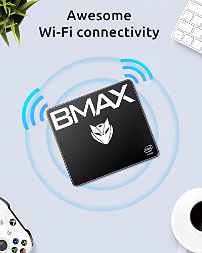 Bmax Mini PC N4020(Up to 2.8GHz) 6GB DDR4 128GB eMMC 4K Dual Display USB ×4 HDMI ×1 RJ45 Dual-Band Wi-Fi BT4.2 Mini Desktop Computer
