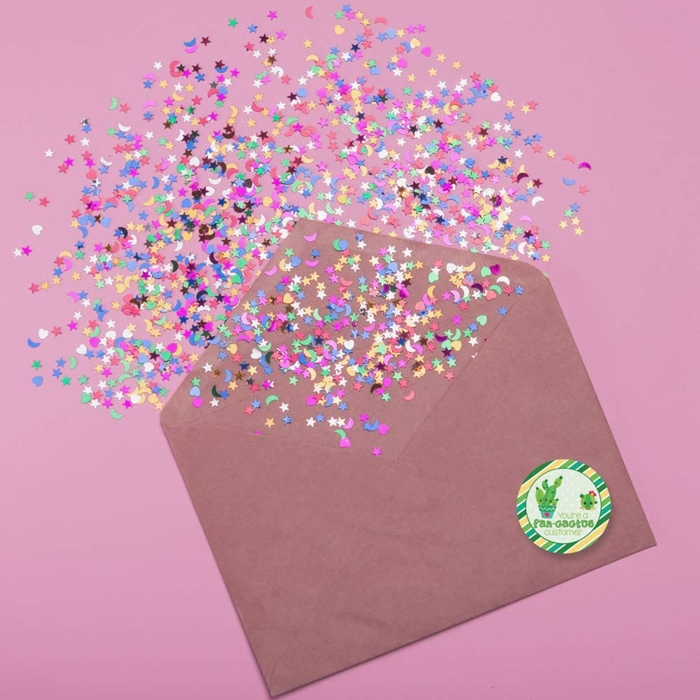 Funny You’re A Fantastic Customer Cactus Thank You Customer Appreciation Sticker Labels for Small Businesses, 60 1.5" Circle Stickers by AmandaCreation, for Envelopes, Postcards, Direct Mail, More!