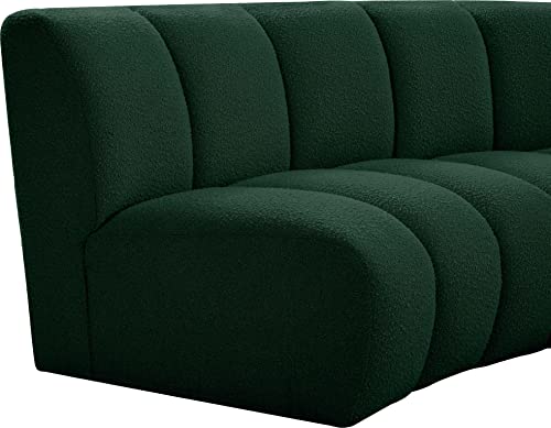 Meridian Furniture 643Green-2PC Infinity Collection Modern | Contemporary Upholstered 2pc Modular Sectional with Luxurious Deep Channel Tufting, Green, 83" W x 41" D x 32.5" H