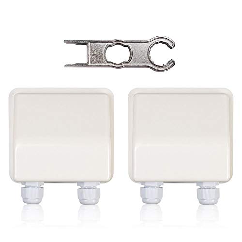 2 Pcs Solar Cable Entry Gland Waterproof Double Cable Entry Housing for All Cable Types 2mm² to 6mm² Solar Project on RV Camper Van Travel Trailer Boat Cabin (Drill-Free UV-Resistant White Plastic)