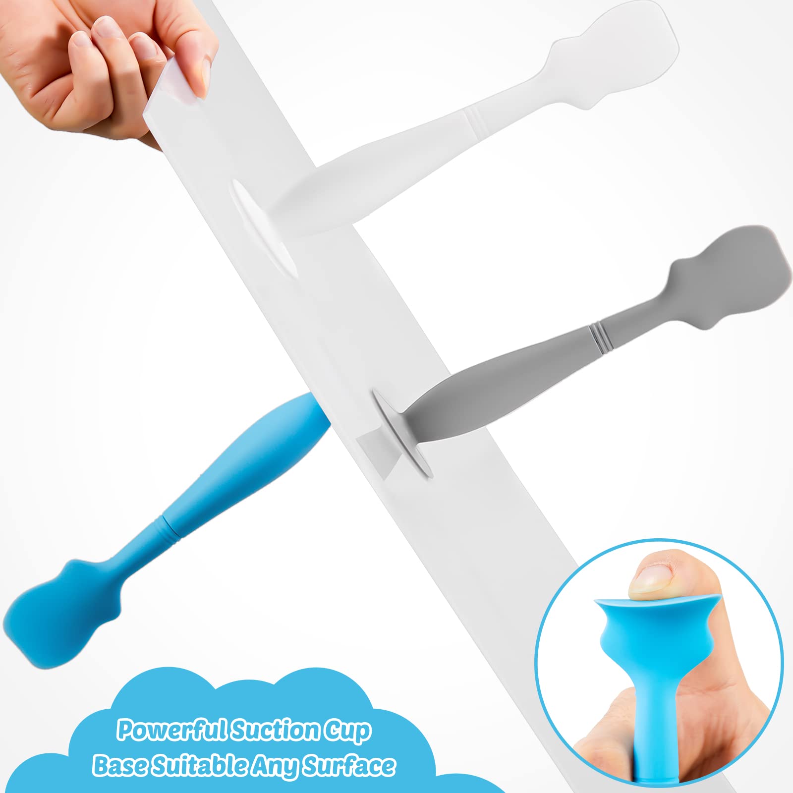 3 Pack Baby Diaper Cream Spatula Applicator Soft Silicone Baby Butt Paste Spatula Diaper Rash Cream Brush for Baby Newborn (Blue, Gray, White)