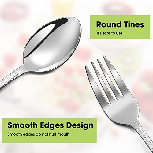 30 Pieces Kids Silverware Set Stainless Steel Toddler Utensils Flatware Set Toddler Silverware 15 x Kids Forks 15 x Kids Spoons Stainless Steel Kids Spoons and Forks Set
