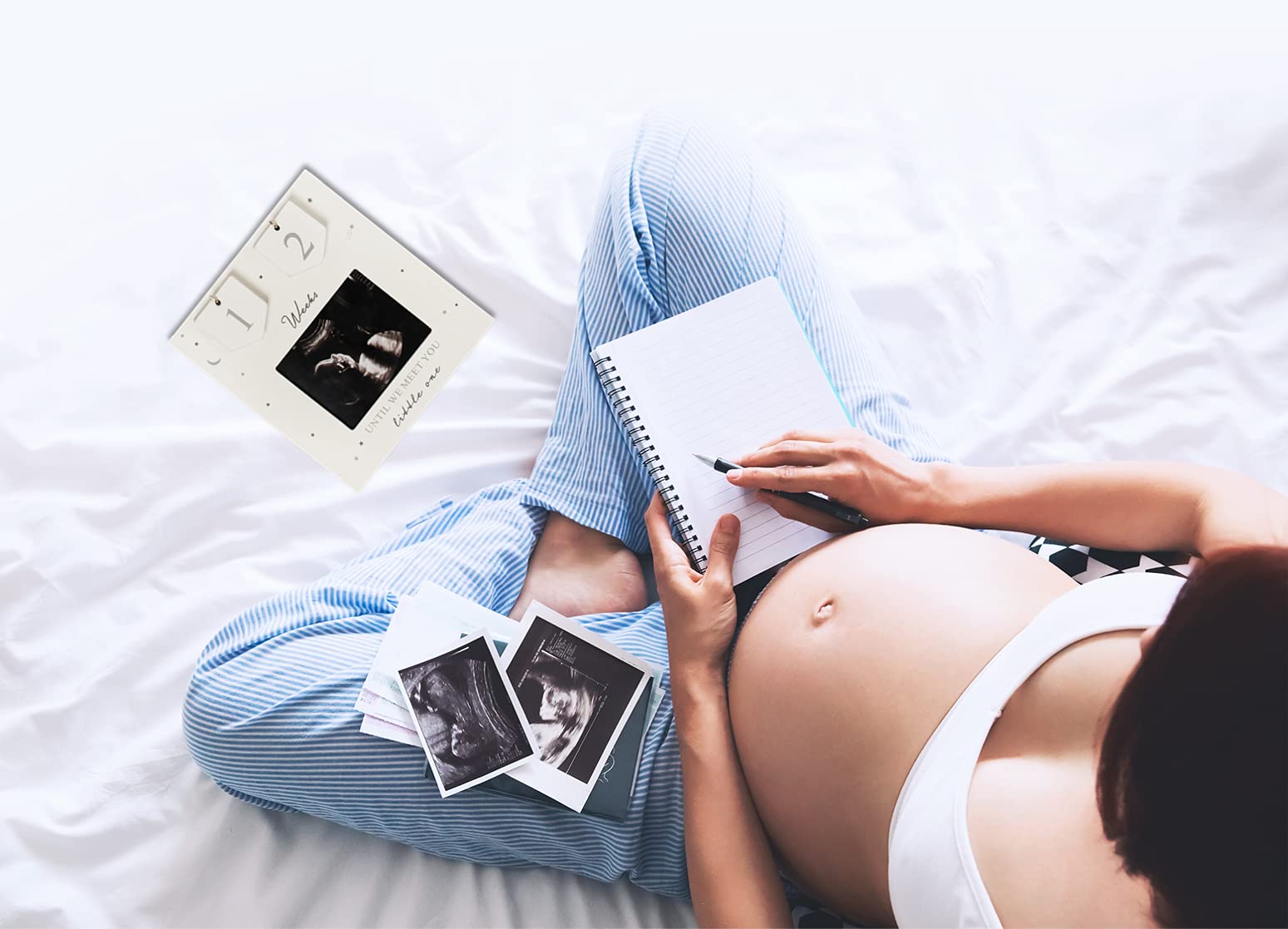 Sonogram Picture Frame | Countdown Weeks | Keepsake Baby Ultrasound Frame | Great Gift for Expecting Parents | Nursery Décor | Best Baby Announcement | Love at First Sight (6.5 x 6 Inches)