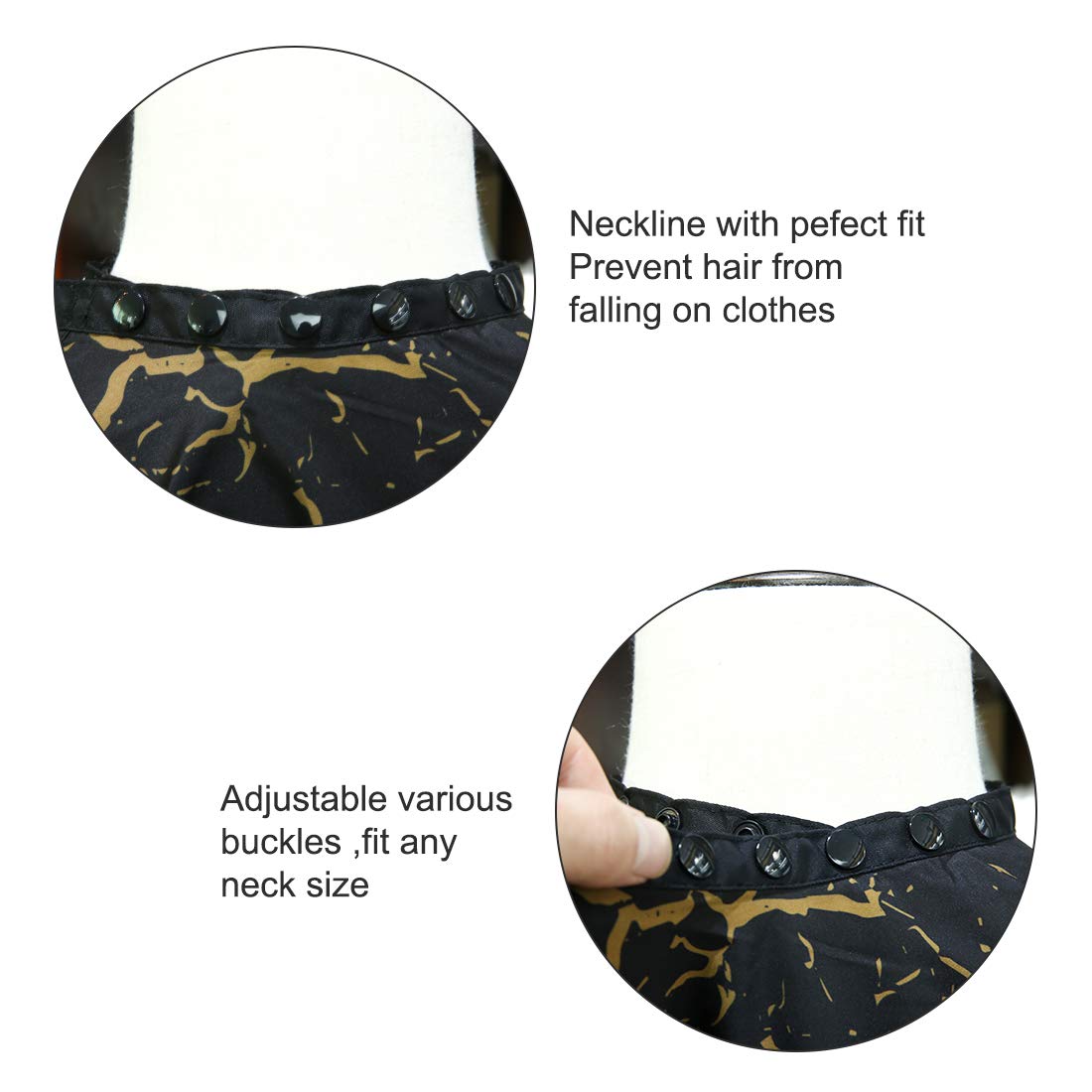 BARBER PRO Barber Cape, Hair Cutting Cape with Snap Closure, Professional Salon Polyester Cape, Barber Hairdressing Cape - Waterproof Adjustable Snap for Hairstylists, 50 x 60 inches (Gold)