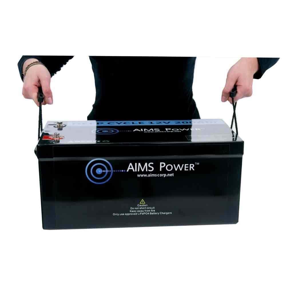 AIMS POWER Lithium Battery 12V 200Ah LiFePO4 with Bluetooth Monitoring 4000+ Cycles Ideal for Home, RV, and Off Grid Application