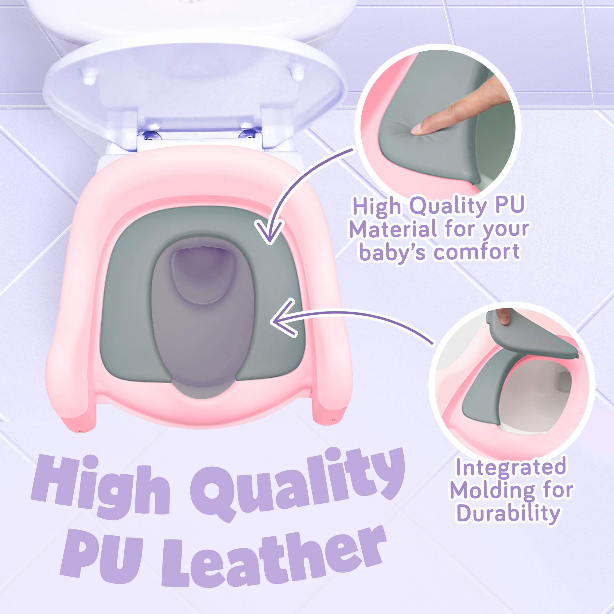 Ashtonbee Mountable Potty Seat (with steps, Pink)